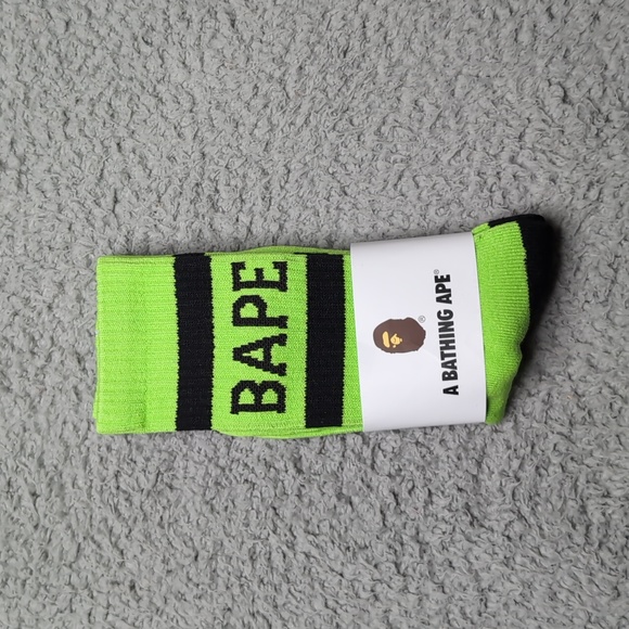 Bape | Underwear & Socks | Bape Crew Socks Logo Striped Mens Womens ...